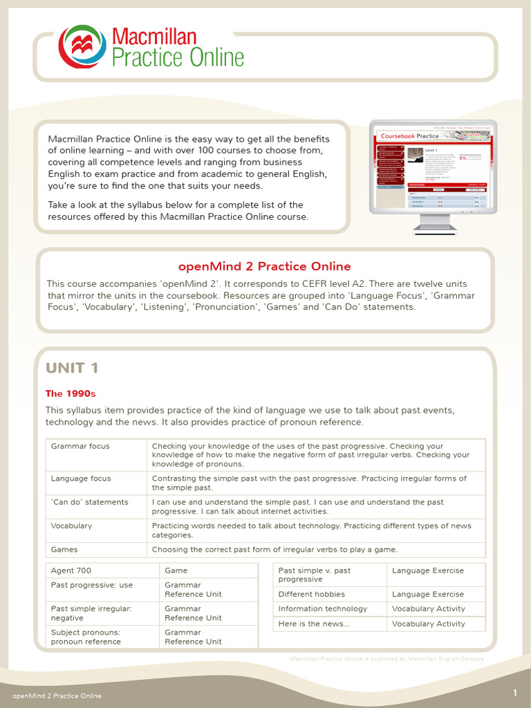 Openmind 2 Practice Online | PDF | English Language | Verb