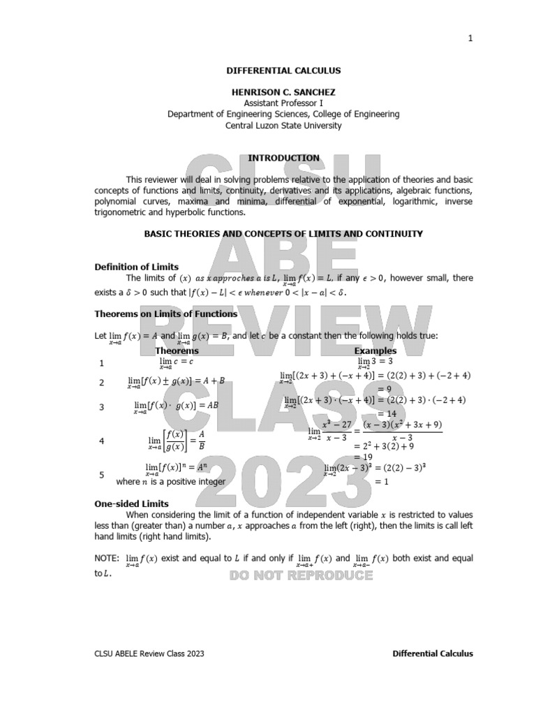 Differential Calculus | PDF | Derivative | Function (Mathematics)