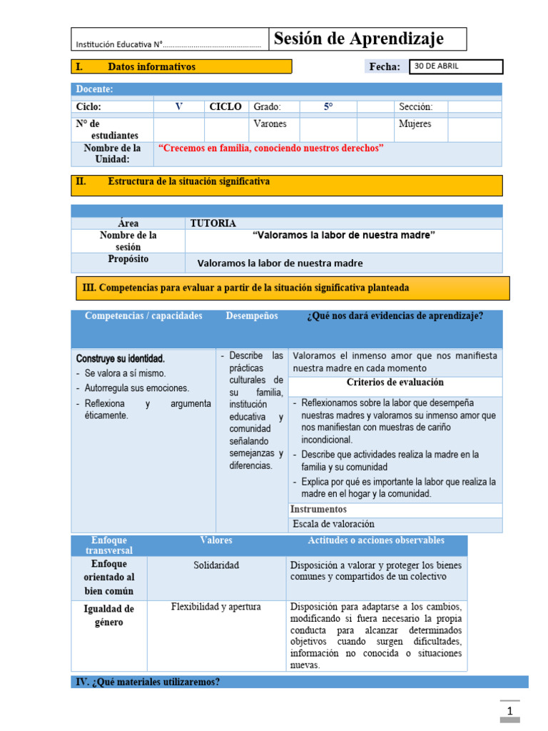 5° Act 30 Abril N°3 Tu | PDF | Evaluación | Cognición