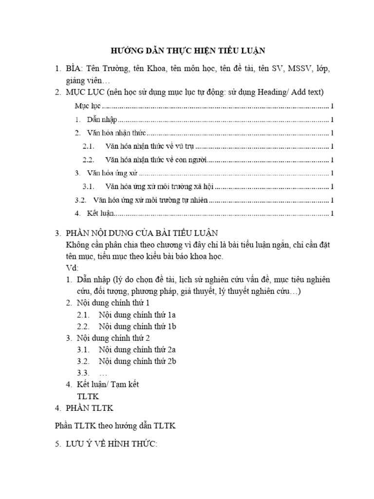 Huong Dan Viet Tieu Luan | PDF