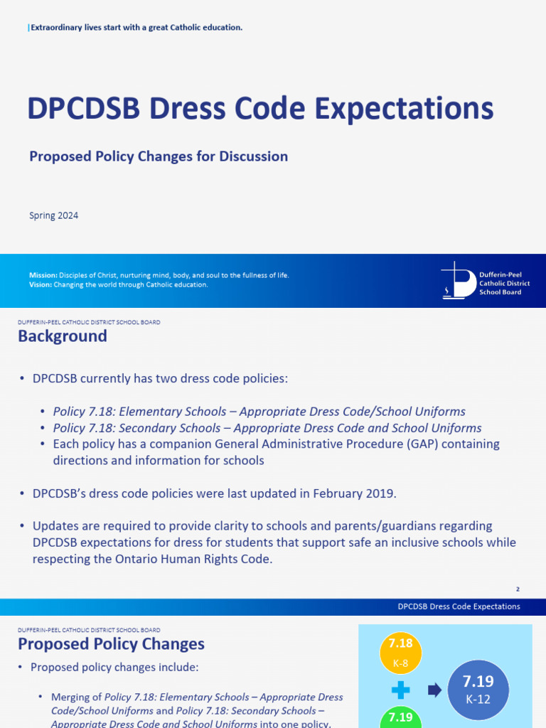 DPCDSB Dress Code Policy Updates 2024 | PDF | Modesty