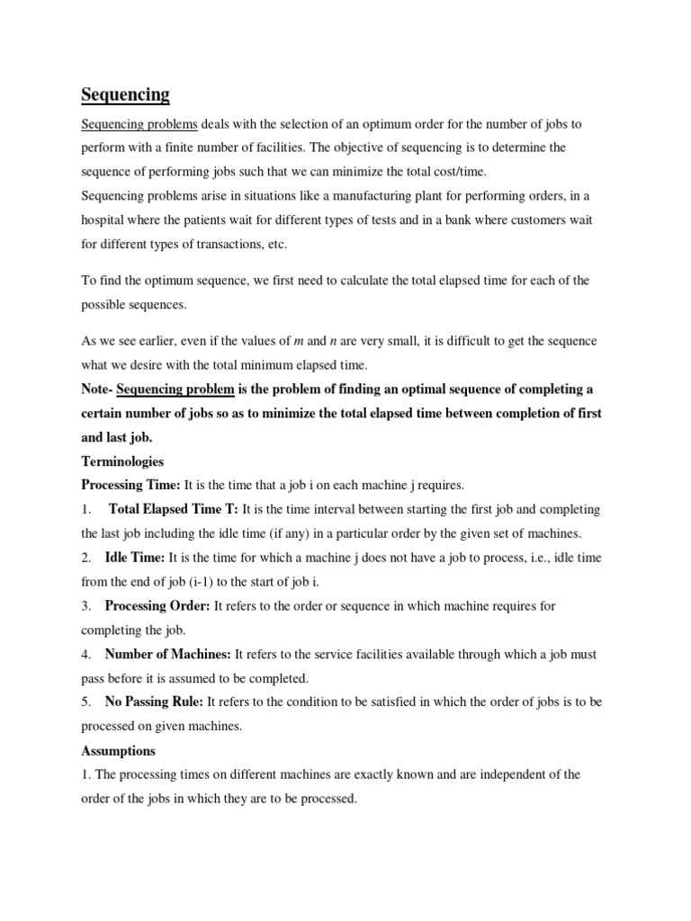 Sequencing and Queue Theory | PDF | Applied Mathematics
