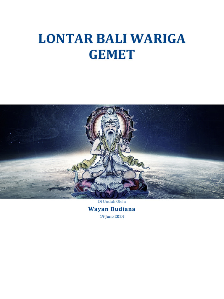 Wariga Gemet dalam Lontar Bali | PDF | Seni | Agama & Spiritualitas