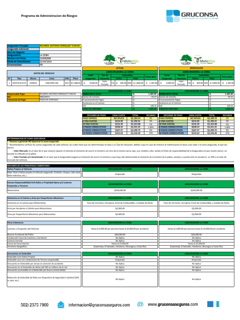 Condiciones de Renovacion 2024-2025 - Ricardo Antonio Enriquez Tunche ...