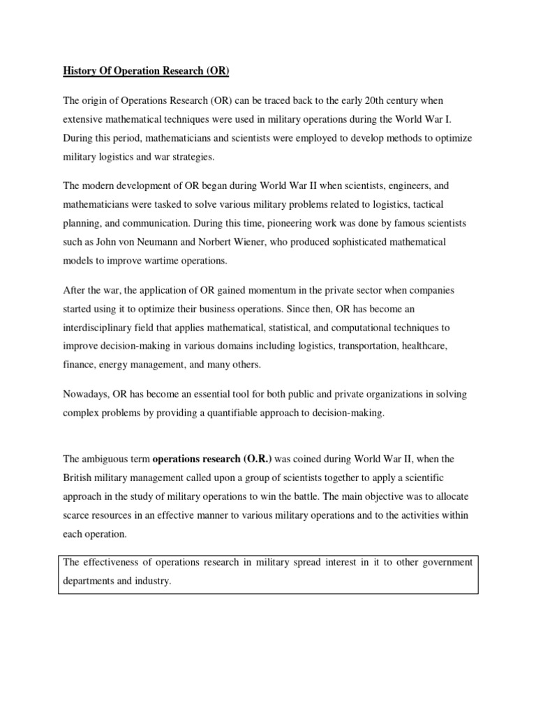 Operation Research | Download Free PDF | Mathematical Optimization ...