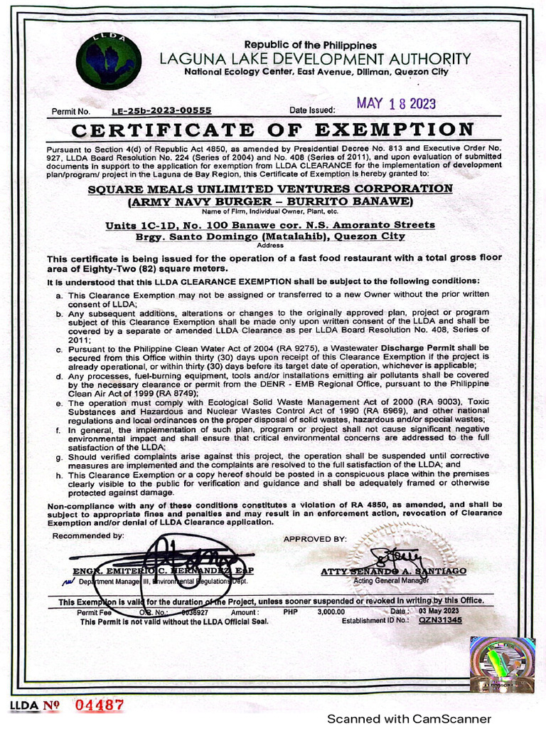 Certificate of Exemption | PDF