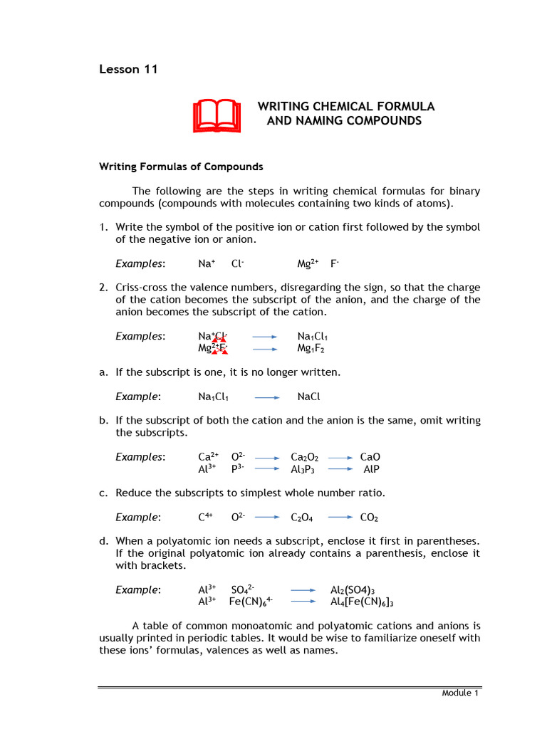 Writing Chemical Formulas & Nomenclature | PDF | Ion | Chemical Compounds
