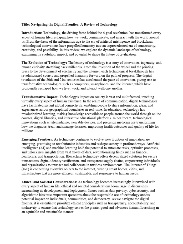 A Review of Technology | PDF | Internet Of Things | Computing