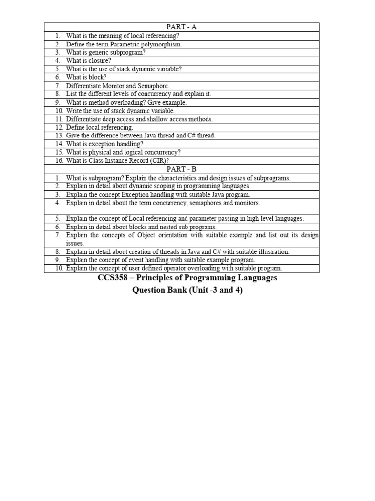 Programming Languages Concepts | PDF | Art