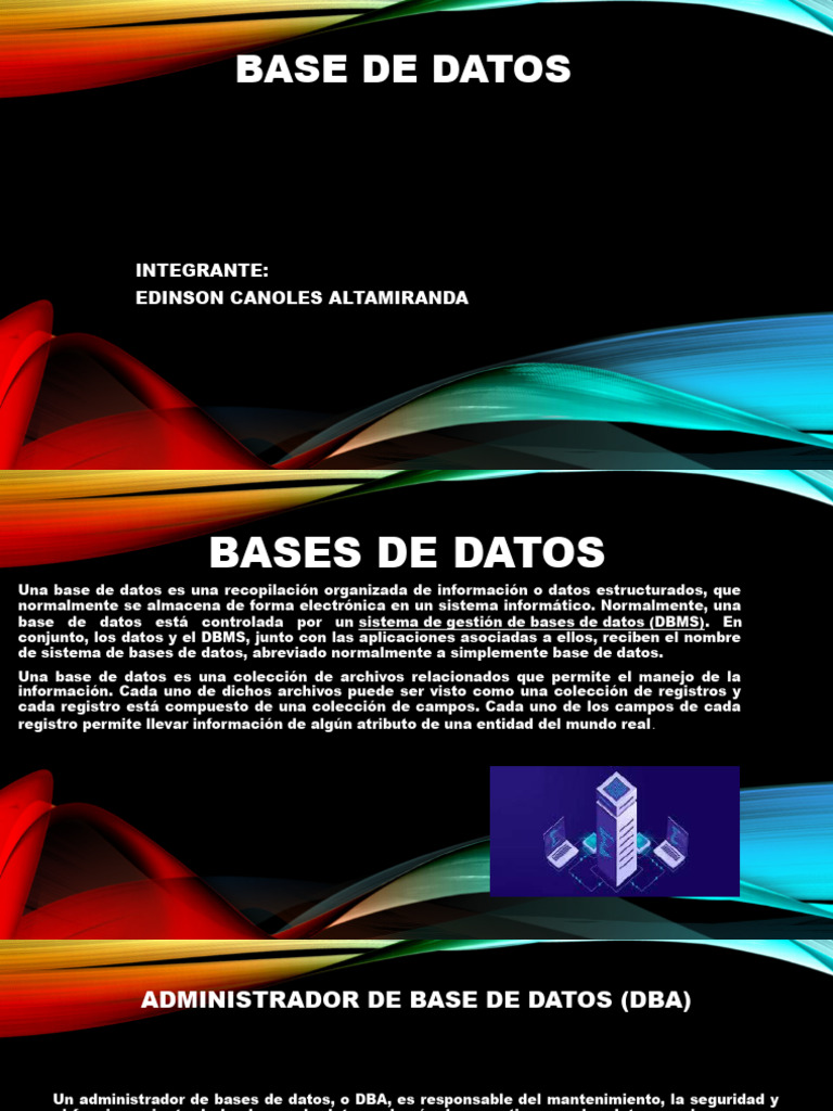 Diapositivas Base de Datos | PDF | Bases de datos | Archivo de computadora