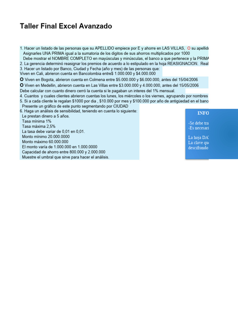 Daniel Daza Taller Final Excel Avanzado20222 | PDF