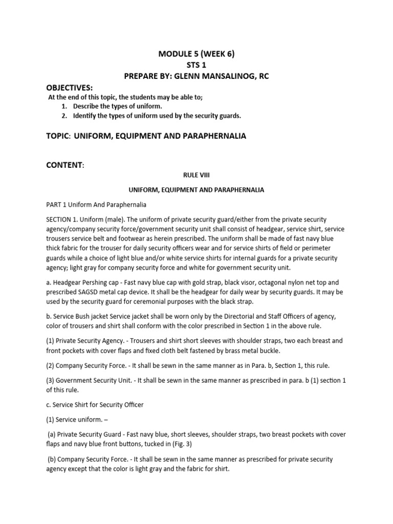 MODULE 5 STS 1 | PDF | Shoe | Blouse