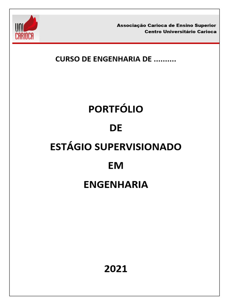 Modelo - Portfólio Estágio | PDF | Aprendizado | Engenharia