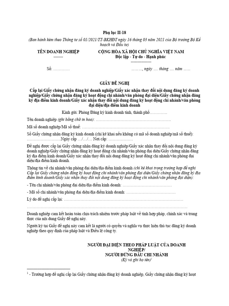 Cap Lai Giay Chung Nhan DKDN | PDF