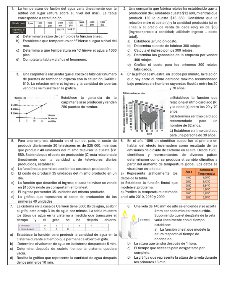 Funcion Lineal Como Modelo Matematico | Descargar gratis PDF | Agua ...