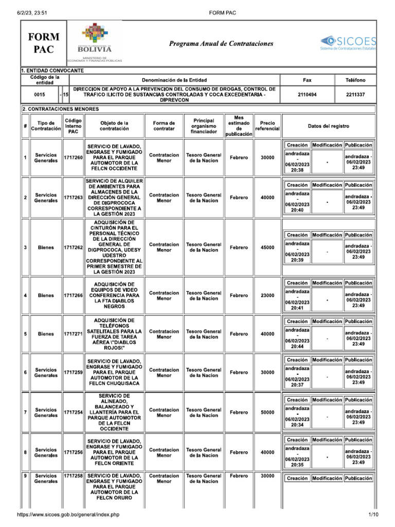 Form - Pac - 2023 Publicado | PDF