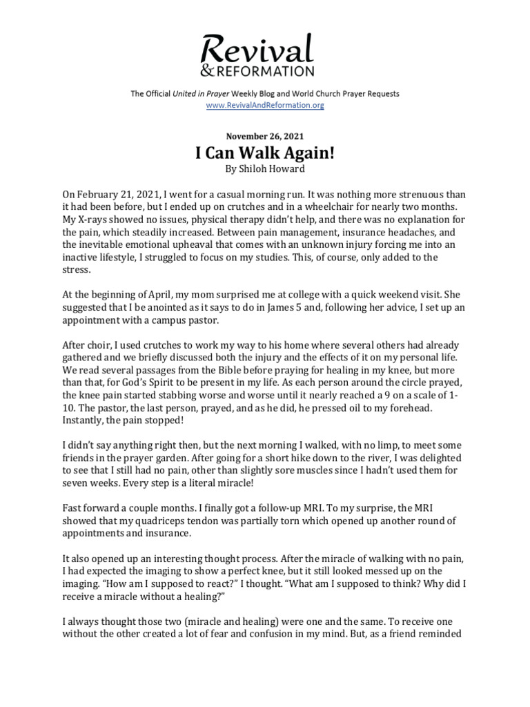 I Can Walk Again | PDF | Prayer