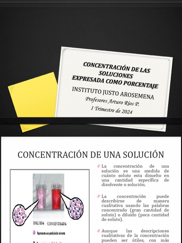Concentracion de Las Soluciones | PDF | Concentración | Sustancias químicas
