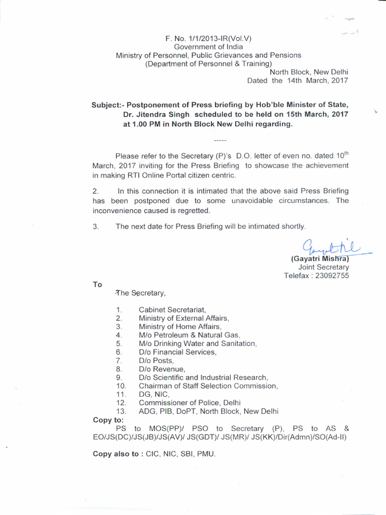Meeting Postponed | PDF