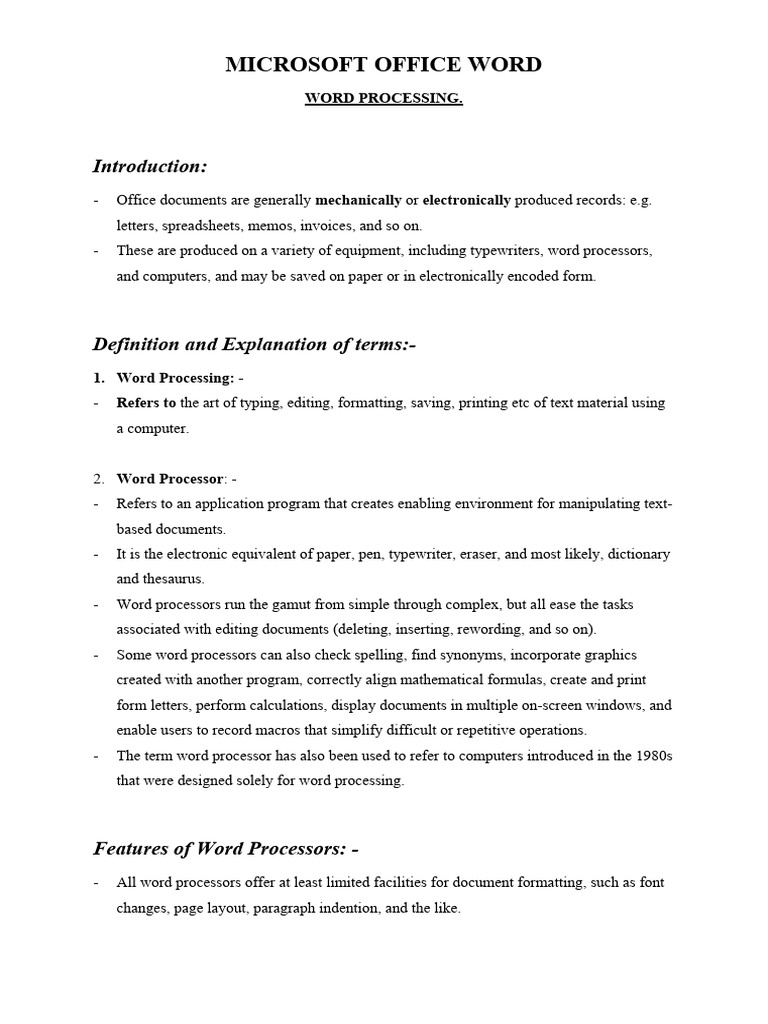 6.1 Word Processor | PDF | Word Processor | Microsoft Word