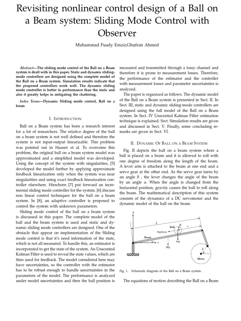 Revisiting Nonlinear Control Design of A | PDF | Kalman Filter ...