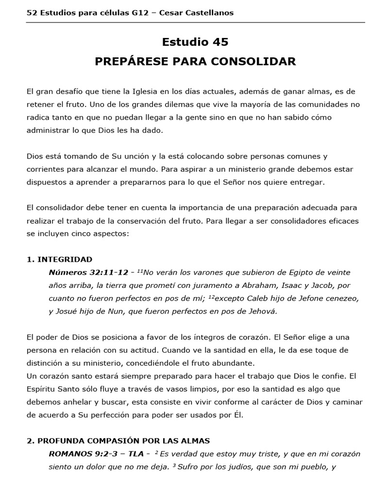 45 - Prepárese para Consolidar | PDF | Oración | Jesús