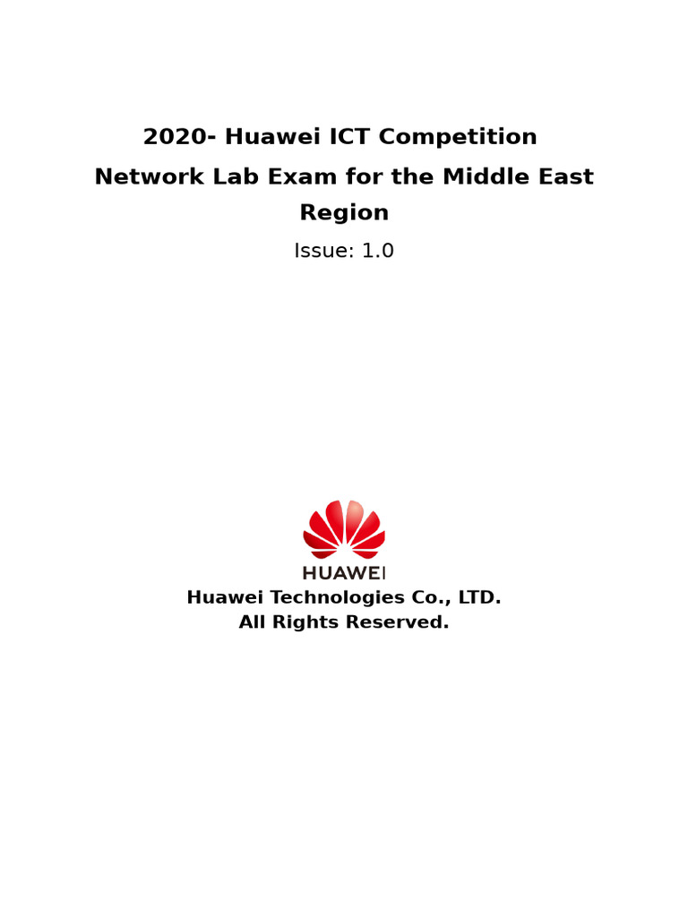 2020_Huawei_ICT_Competition_Network_Lab_Exam_for_the_Middle_East | PDF | Virtual Private Network ...