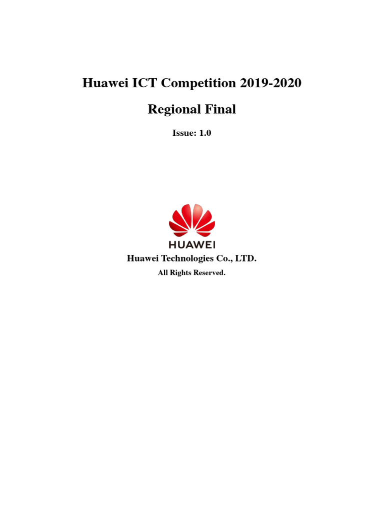 Huawei ICT Competition 2019-2020 Regional Final-V1.3 | PDF | Computer ...