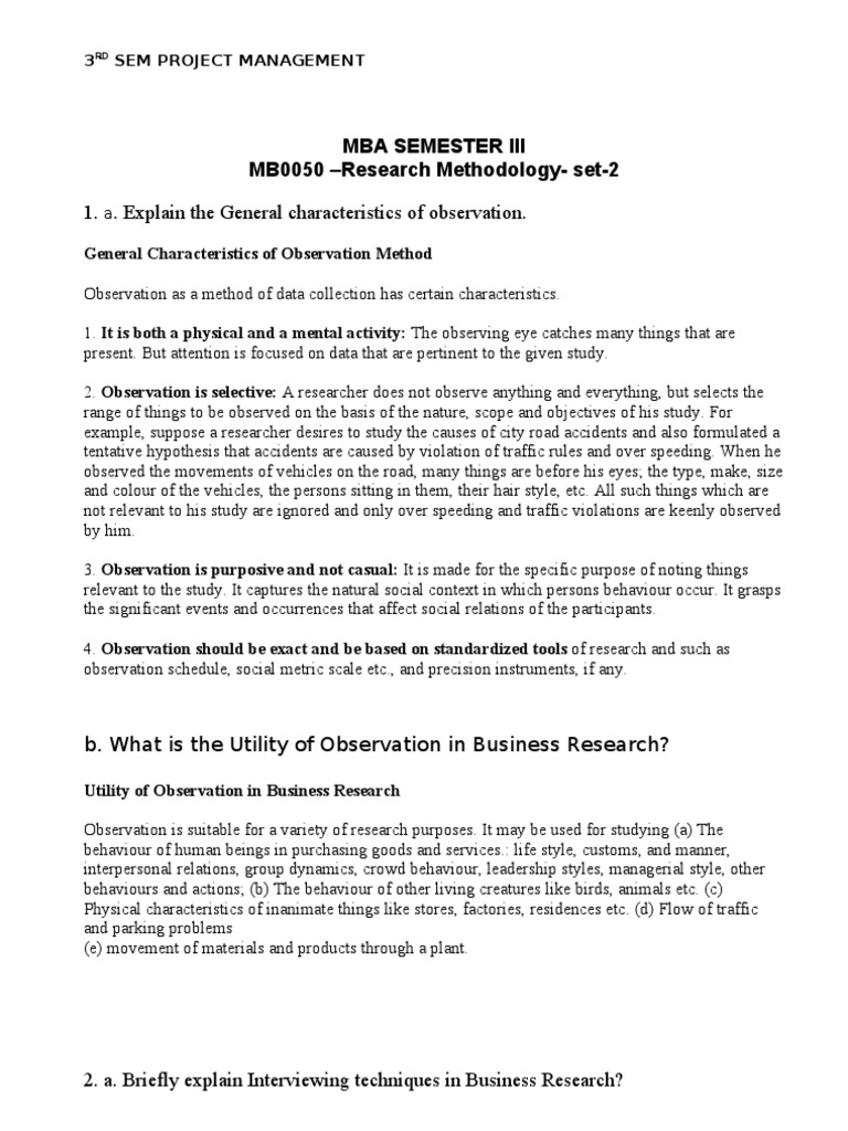 Characteristics of Observation Method | PDF | Causality | Statistical ...