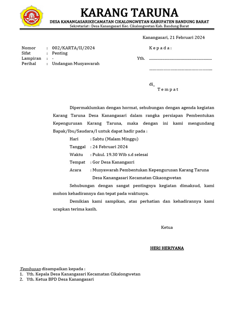 Surat Karang Taruna | PDF | Agama & Spiritualitas