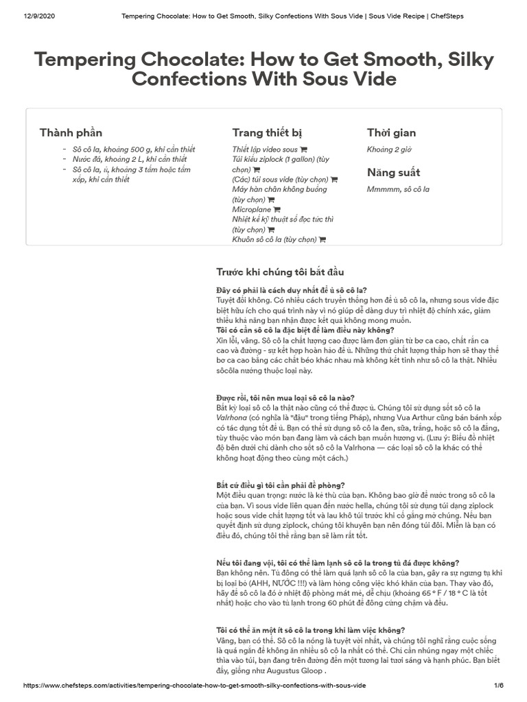 Tempering Chocolate | PDF