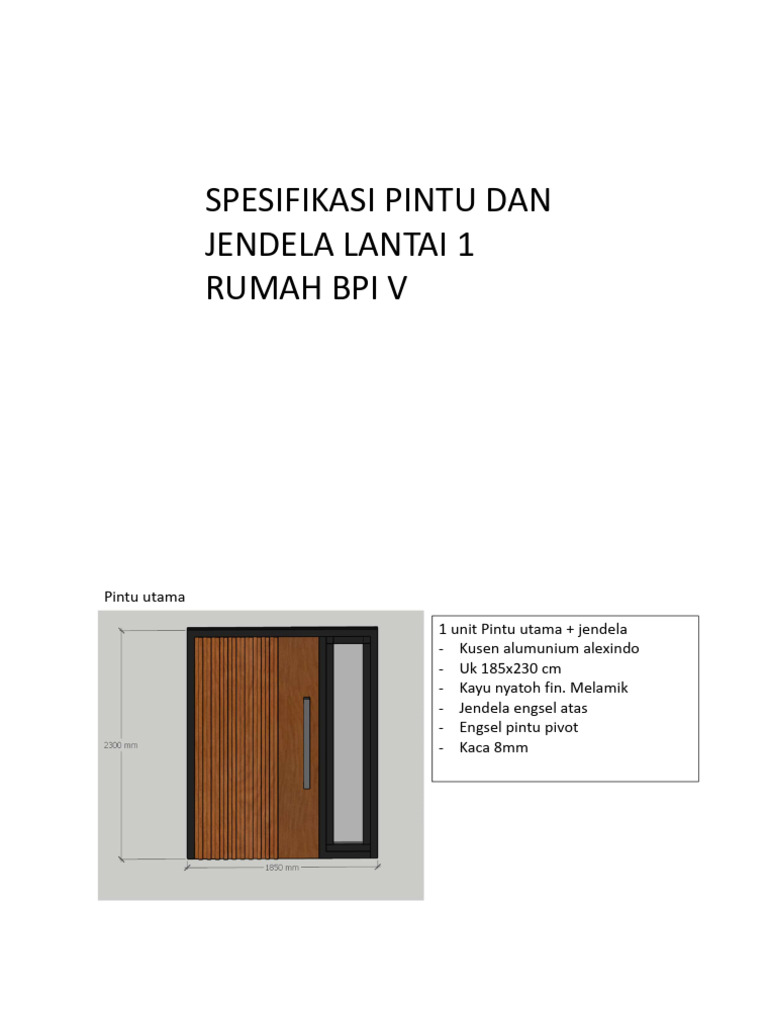 Spek Pintu Dan Jendela | PDF