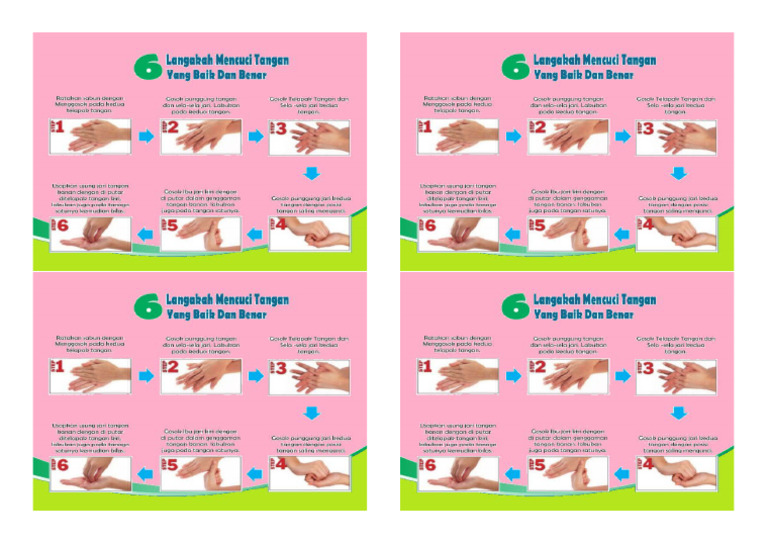 6 LANGKAH CUCI TANGAN | PDF