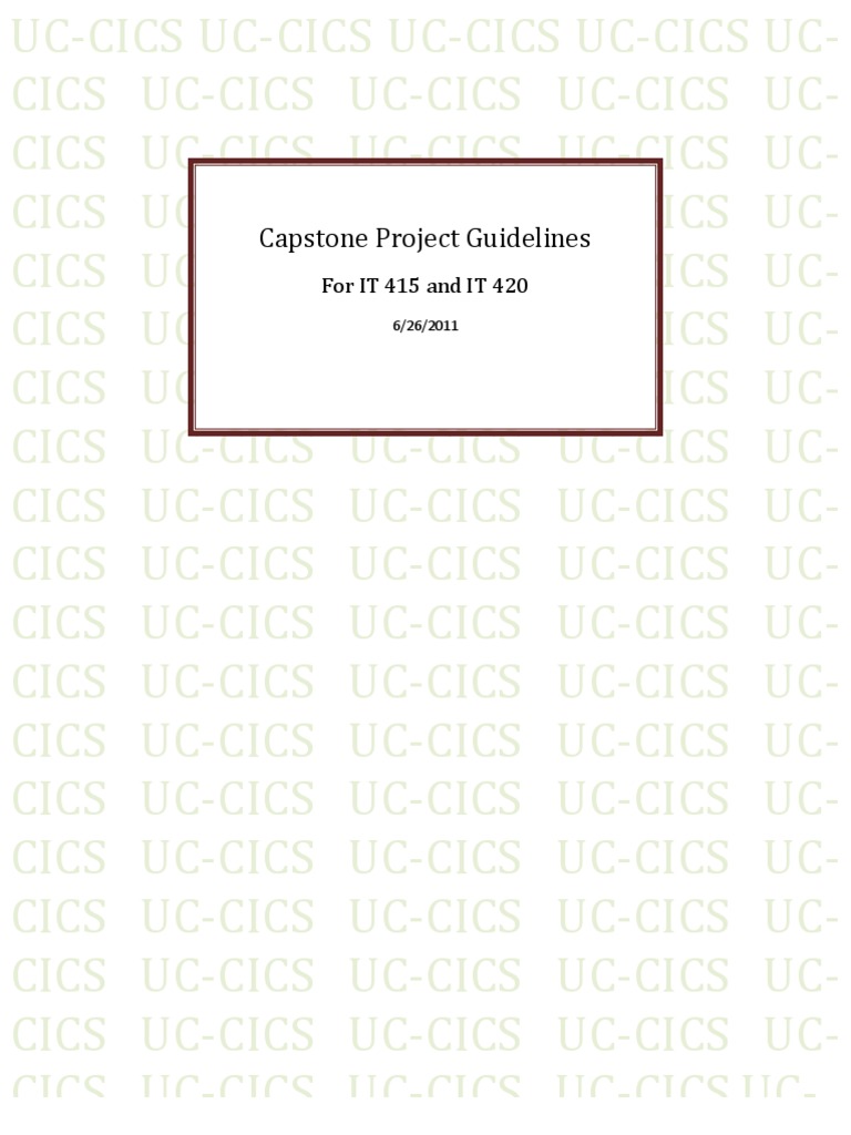Capstone Project Guidelines 2011 | PDF