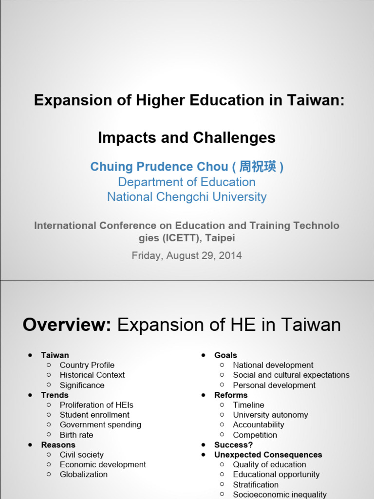 Mass Higher Education in Taiwan - Impacts and Challenges | PDF | Taiwan ...