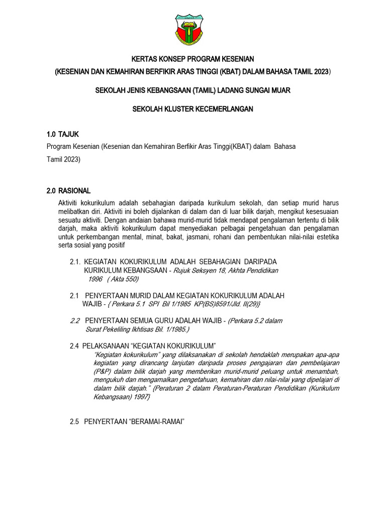 Kertas Konsep Lawatan Ke Rumah Kebajikan 2020 | PDF