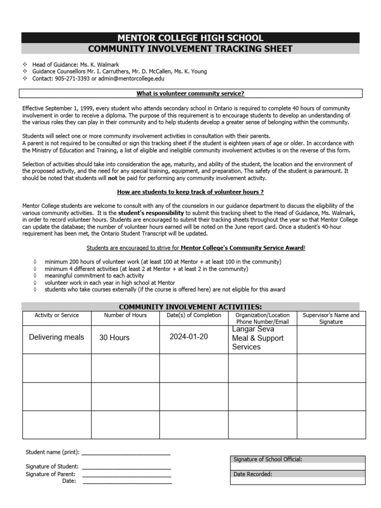 Community Service Form (2022-2023) - 2 | PDF | Volunteering