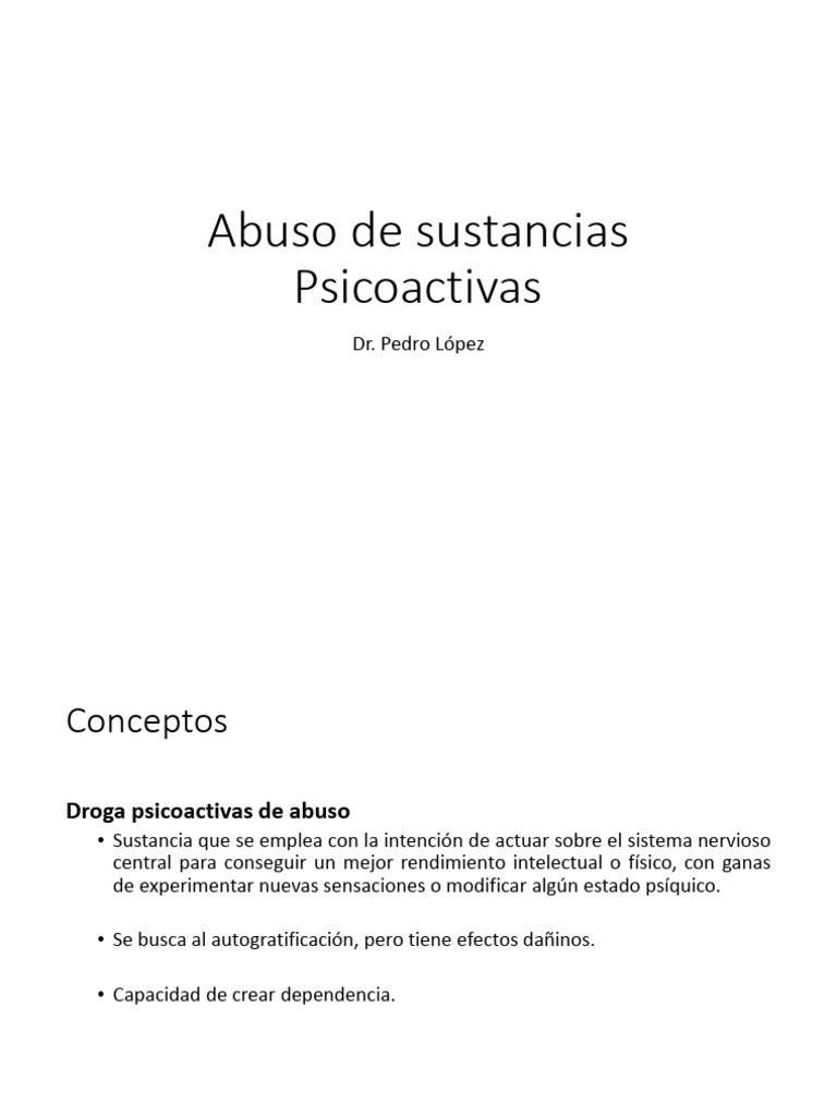 Abuso de Sustancias Psicoactivas | PDF | La dependencia de sustancias | Despachador de drogas