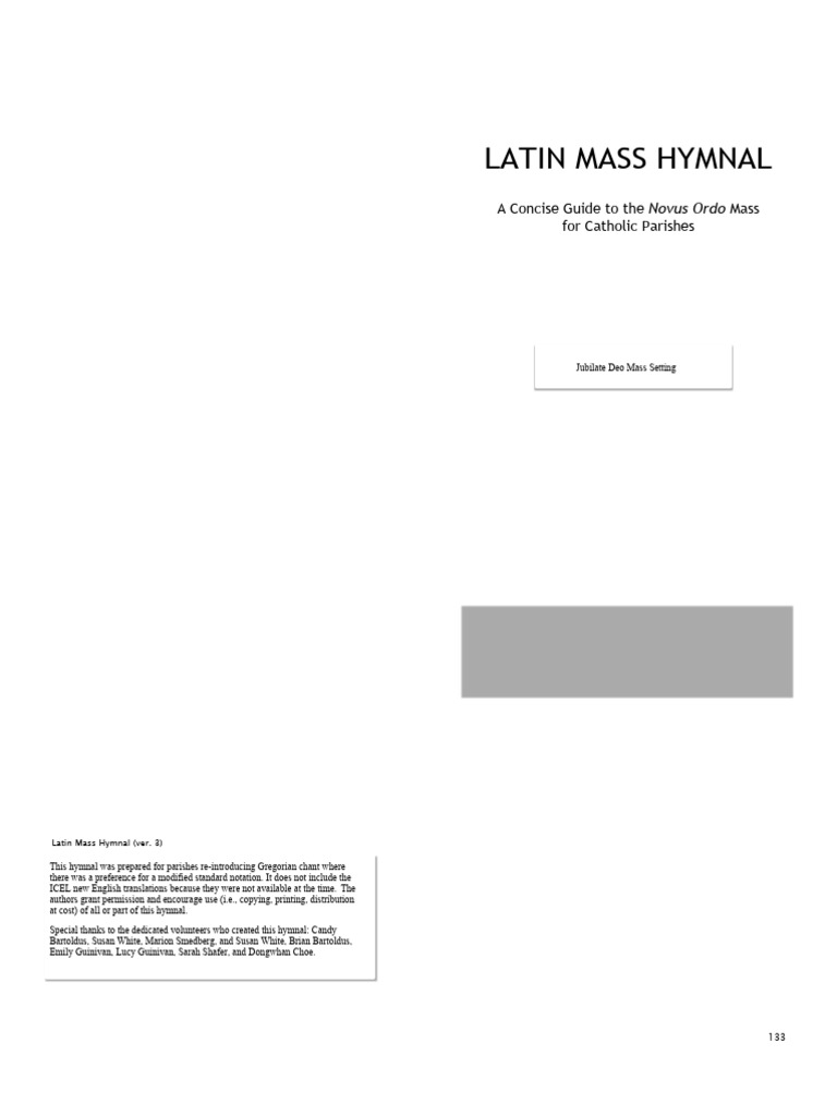 Latin Mass Hymnal Guide | PDF | Gregorian Chant | Mass (Liturgy)