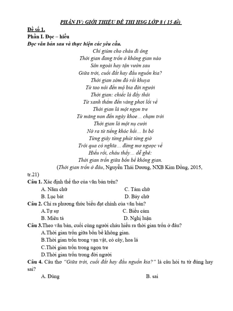 File Đề Sách HSG 8 | PDF