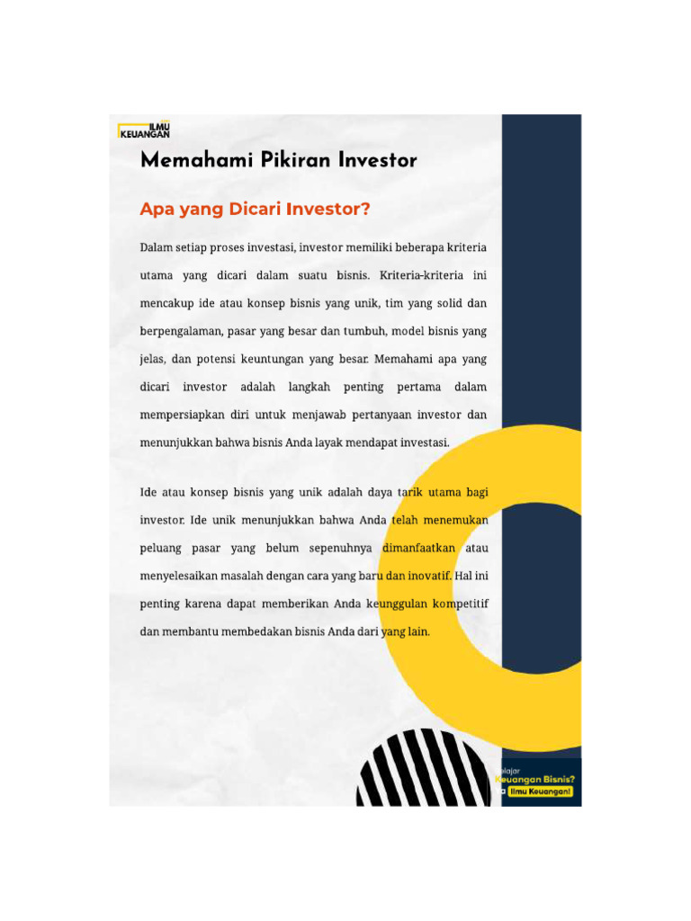 Memahami Pikiran Investor | PDF