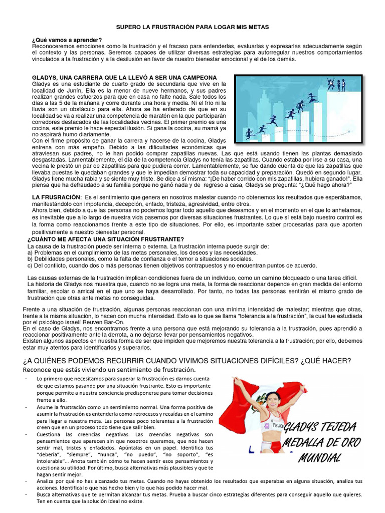 Supero La Frustracion para Lograr Mis Metas | PDF | Tolerancia | Las ...