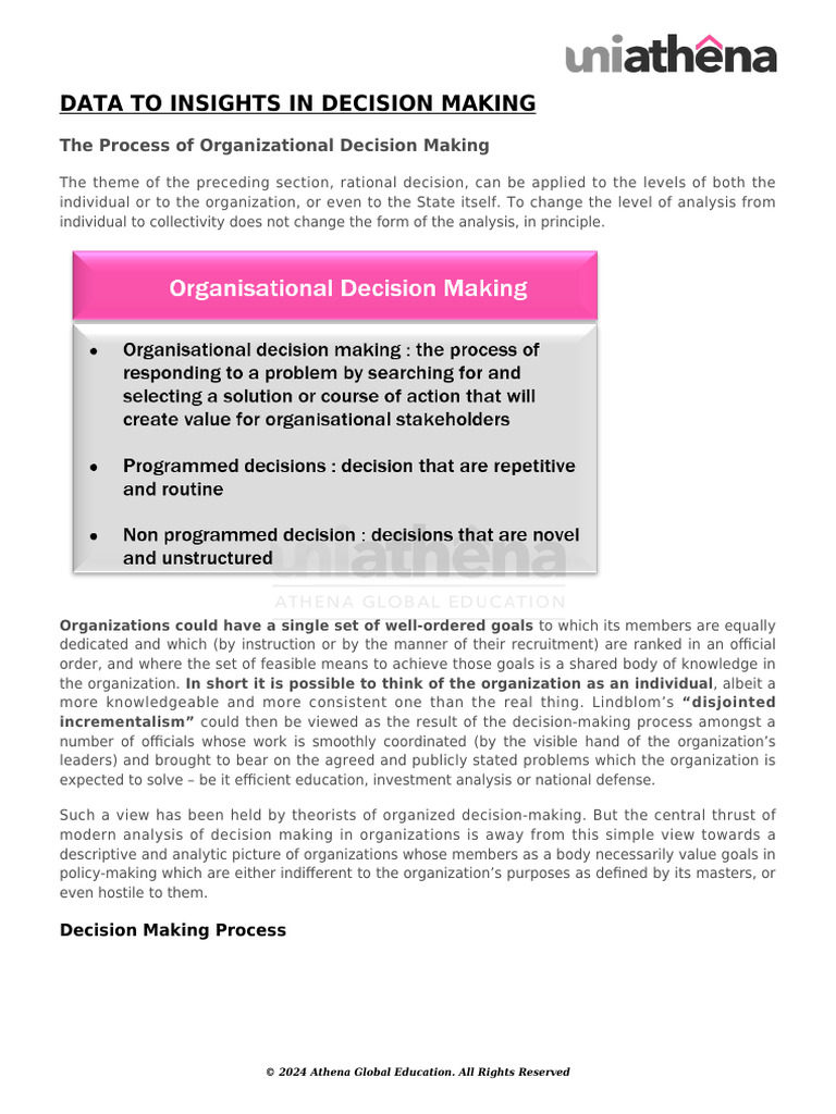 5 Data To Insight in Decision Making | PDF