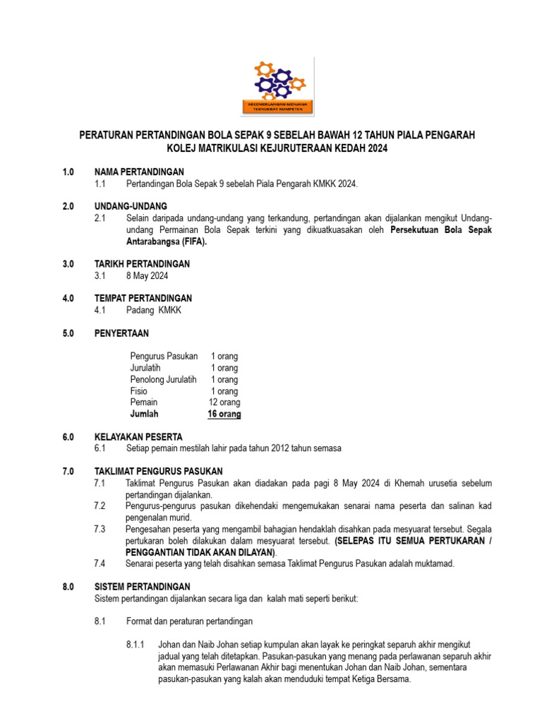 Peraturan Pertandingan Bola Sepak | PDF