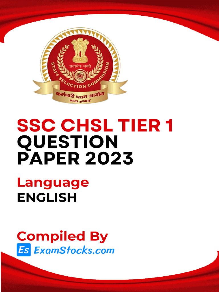 SSC CHSL 2023 Tier 1 Question Papers English @exam - Stocks | PDF | Question | Linguistics