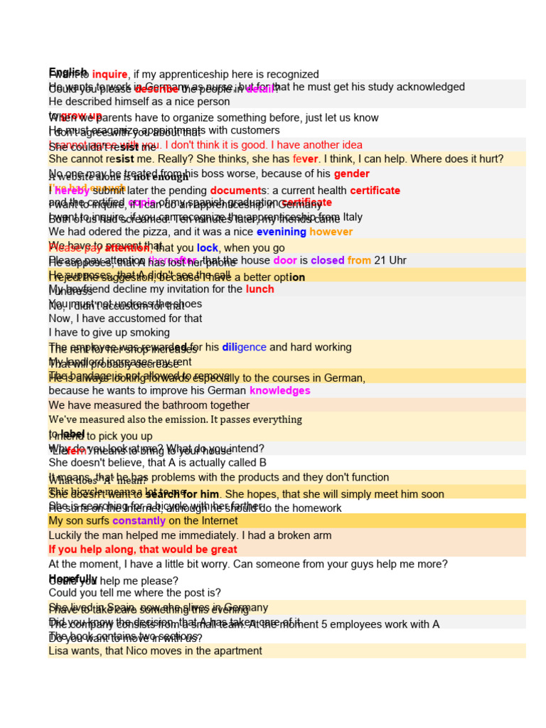 Verbs German | PDF