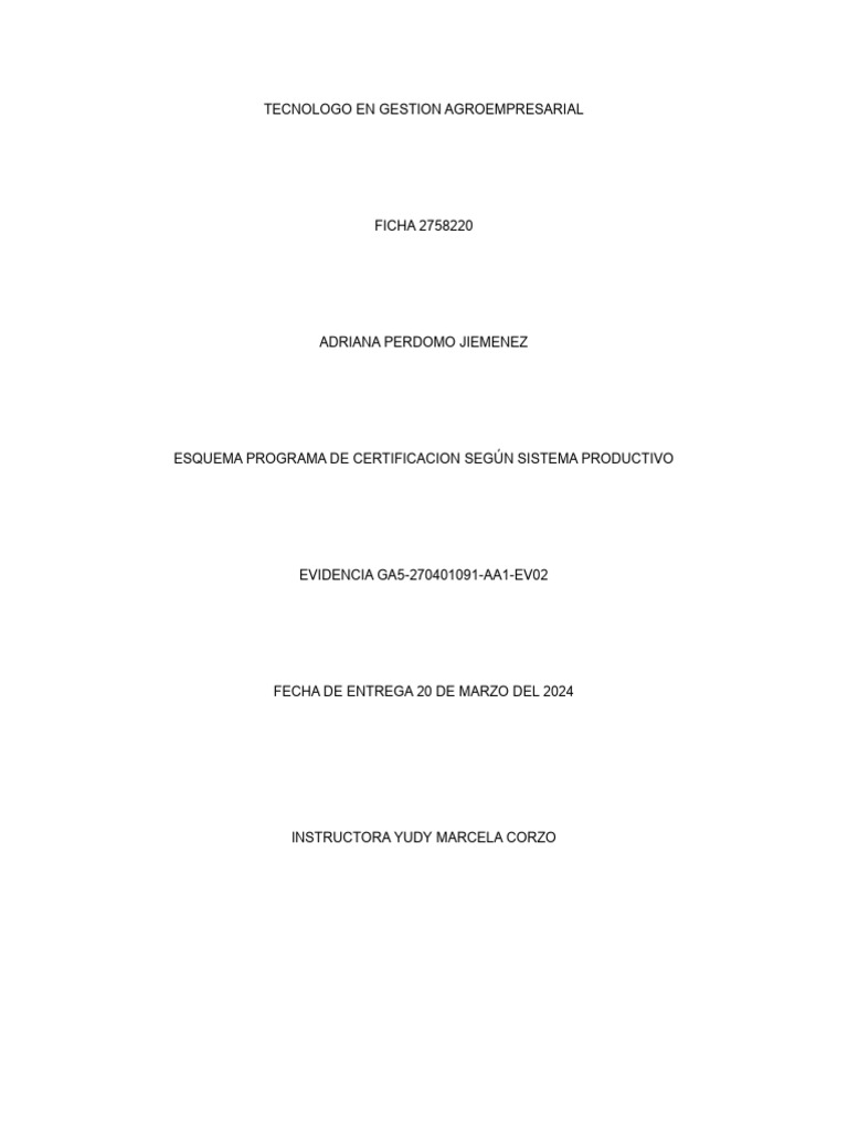 ESQUEMA PROGRAMA DE CERTIFICACION SEGÚN SISTEMA PRODUCTIVO pdf | PDF | Business | Mercado (economía)