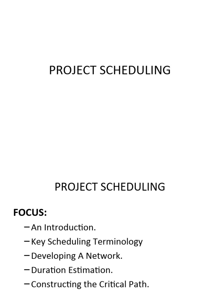 PROJECT SCHEDULING | PDF