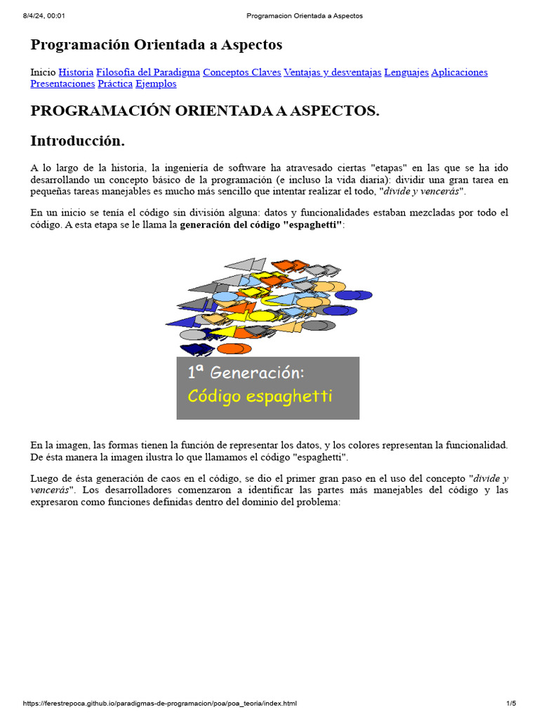 1-Programacion Orientada A Aspectos | PDF | Programación de computadoras | Lenguaje de programación