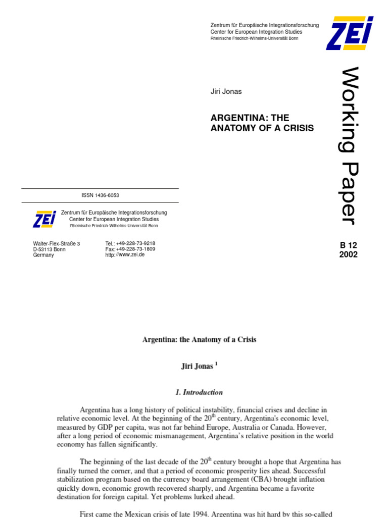 Argentina: The Anatomy of A Crisis: Jiri Jonas | PDF | Inflation ...
